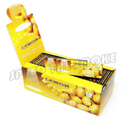1 Box 1 1/4 Size LEMON Fruit Flavored Cigarette Rolling Paper 2500 ...