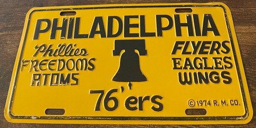 1976 Philadelphia License Plate Phillies Freedoms Atoms Flyers Eagles ...