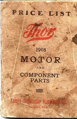 1908 THOR MOTORCYCLE PARTS BOOK IN .PDF FORMAT ON CD ANTIQUE ...