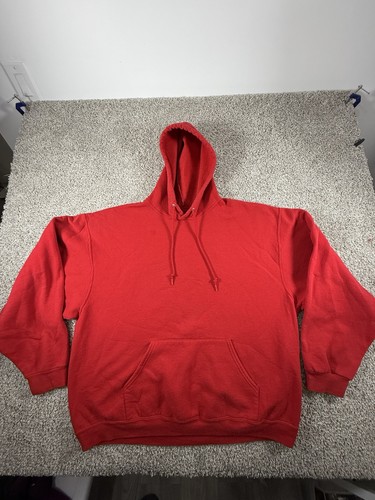 Vintage Y2K Streetwear Mens Size 2XL Faded Blank Hoodie Sweatshirt Red ...