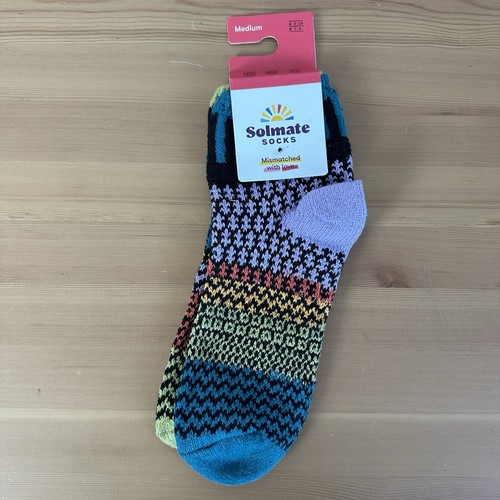 Solmate Socks Mismatched Quartercrew Cotton Knit Colorful Striped Socks NEW | eBay