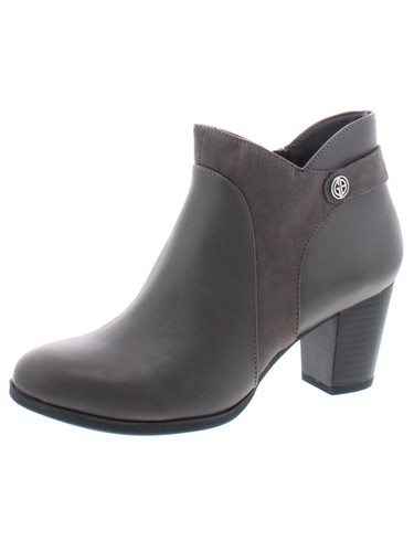 Giani Bernini Womens Gray Logo Artemyss Round Toe Block Heel Booties 10 ...