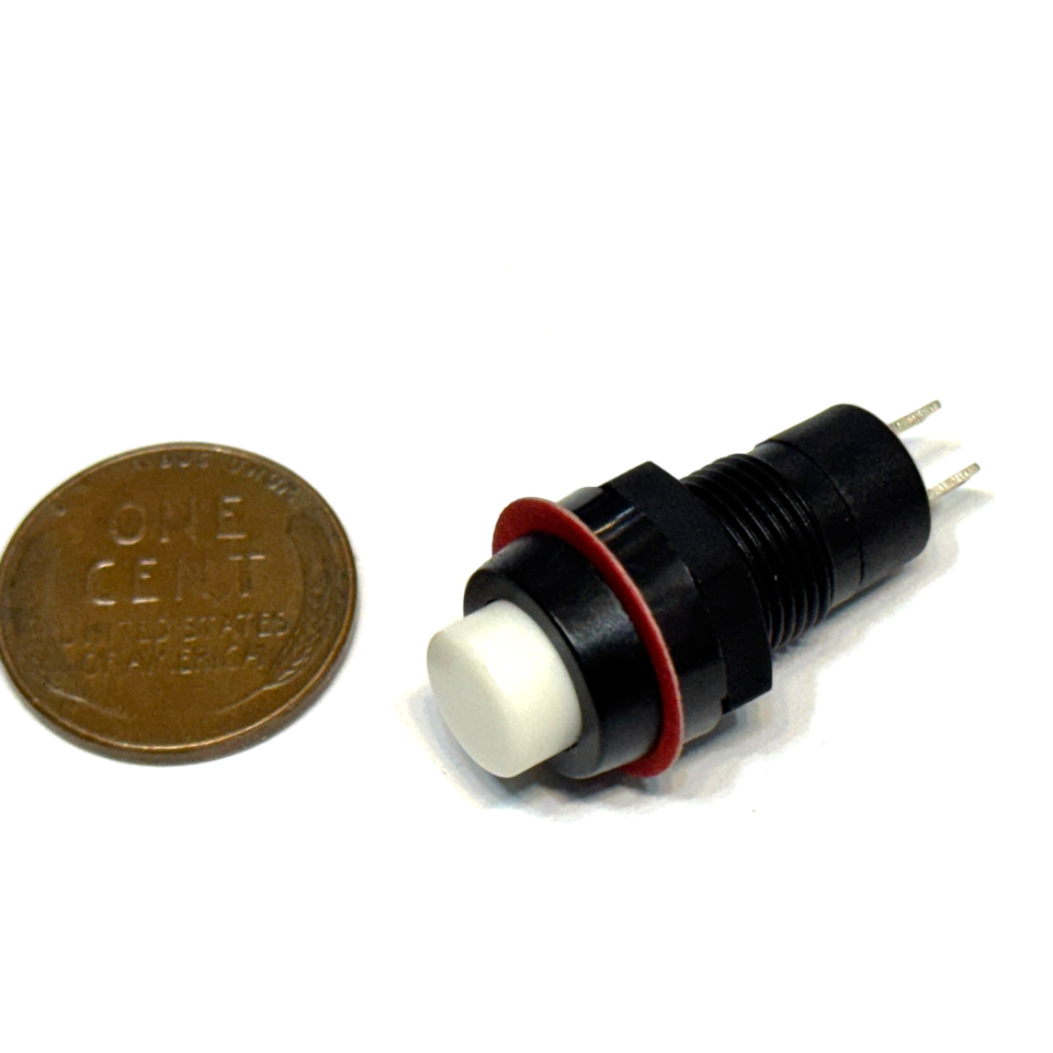 4 Pack 10mm White Latching Push Button Switch SPST N/O Panel Mount ON ...