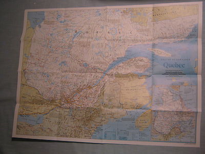 QUEBEC WALL MAP THE MAKING OF CANADA National Geographic March 1991 | eBay