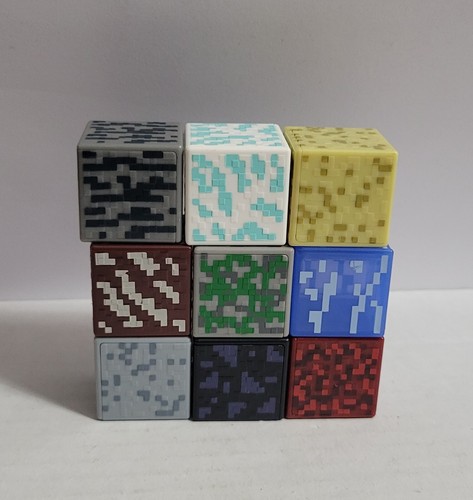 Minecraft Lot Of 9 Blocks Jazwares 1” 1 Inch 8-bit Cubes Assorted | eBay