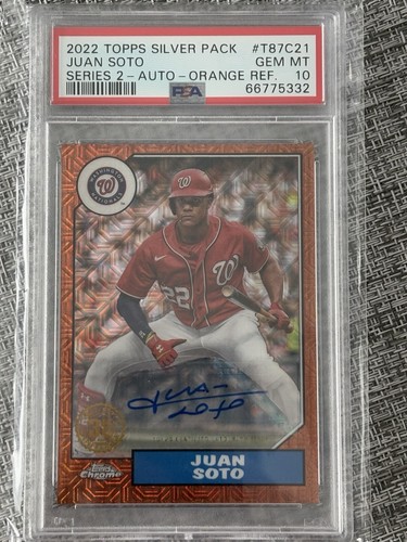2022 Topps Silver Pack Juan Soto ORANGE REFRACTOR Auto AUTOGRAPH #2/25 ...