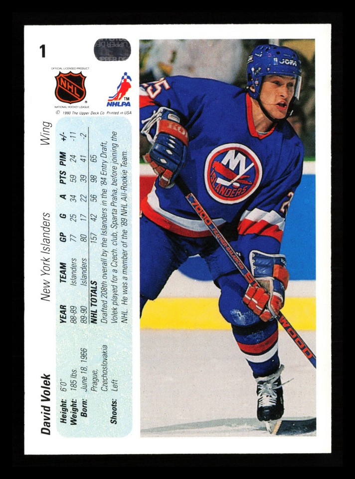 David Volek 1990-91 Upper Deck Hockey NHL #1b New York Islanders | eBay