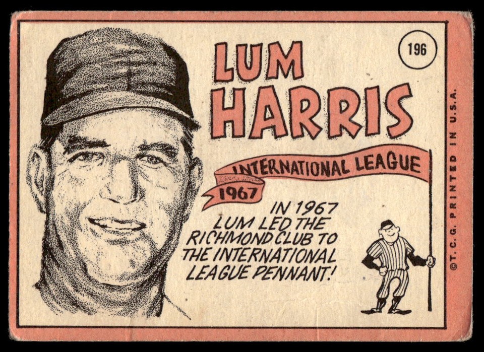 1969 Topps #196 Lum Harris See Scan | eBay