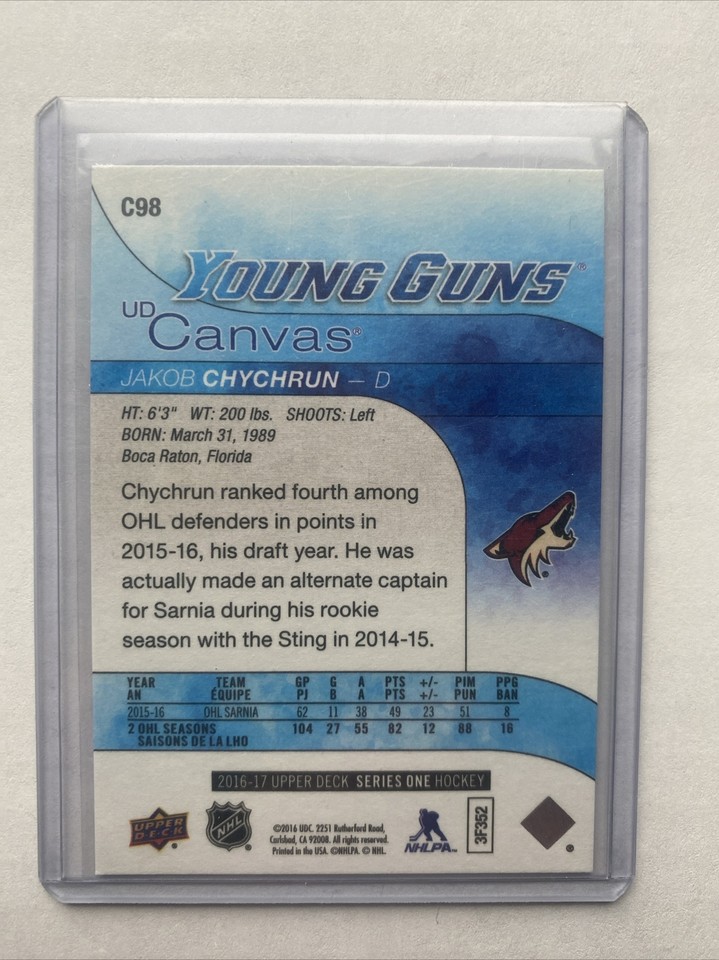 2016/17 Hockey UD Series 1 Young Guns Canvas Coyotes Senators Jacob ...