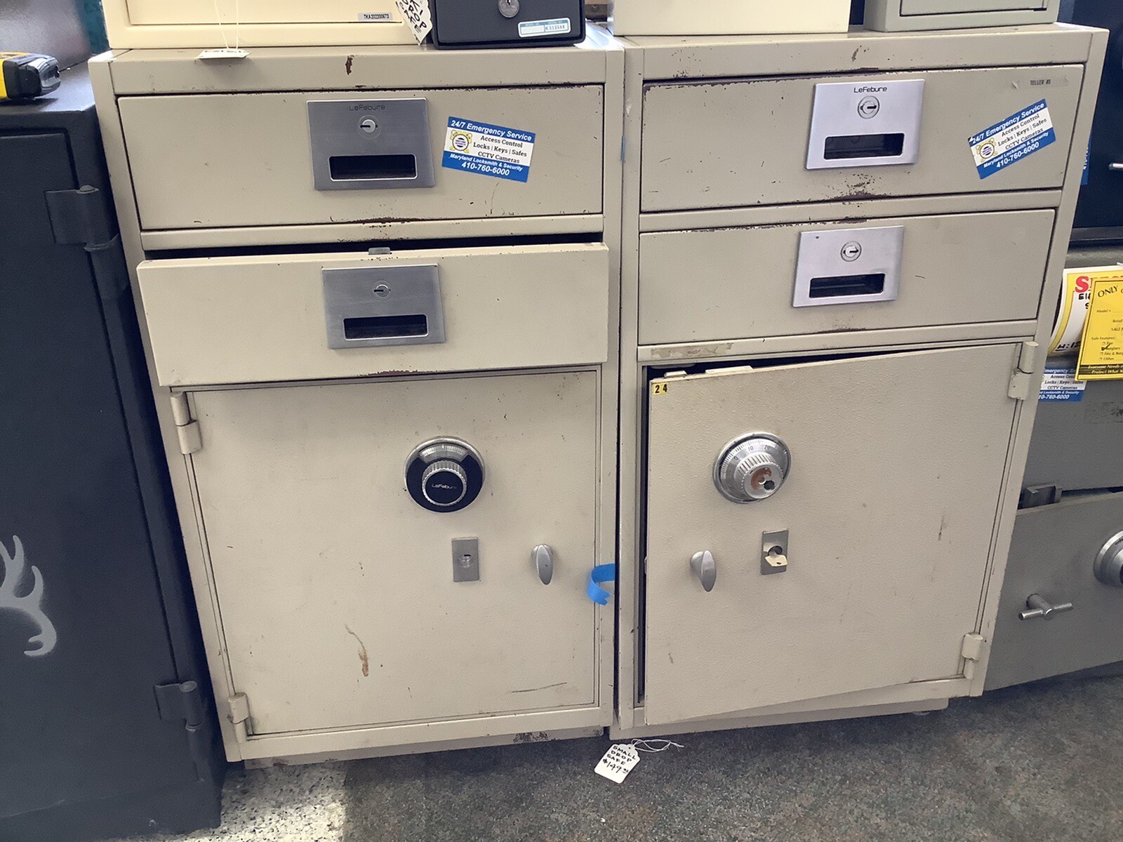 LeFebure 2-Drawer Floor Safe Combo Locking Drawers Steel Heavy Lock ...