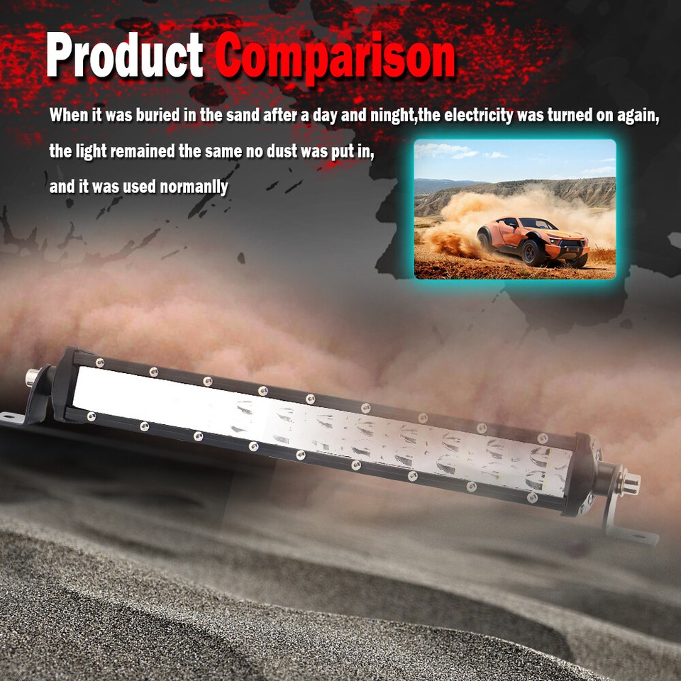 32 Inch LED LIGHT BAR Dual Row Spot Flood Combo Truck Offroad 4WD ATV ...