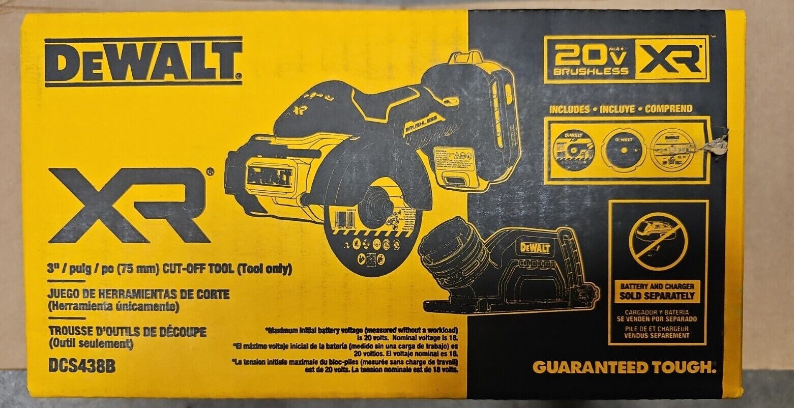 DEWALT DCS438B 20V MAX XR 3" Brushless Cordless Compact Cut Off Tool ...
