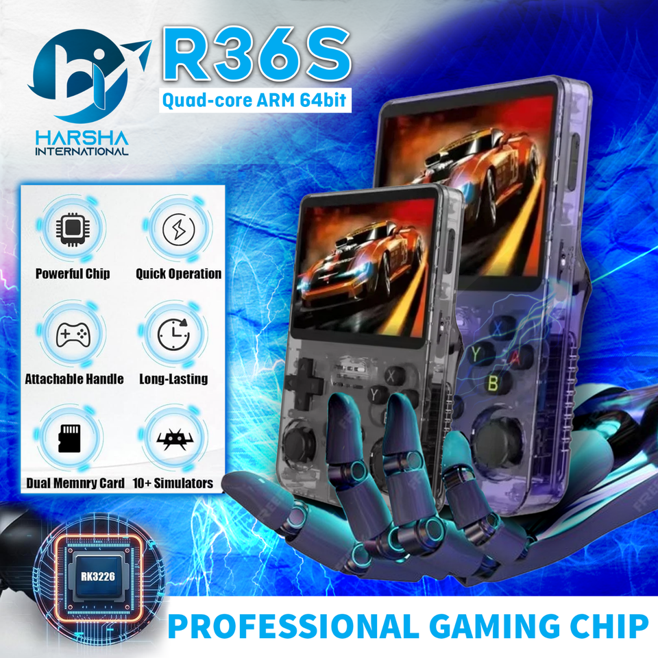 R36S Retro Handheld Video Game Console 64GB 20,000+ Games 3.5 Inch IPS ...