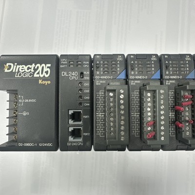 Direct Logic 205 D2-09BDC-1, 1 D2-240 CPU, 5 D2-16ND3-2, 2 D2-16TD2-2 ...