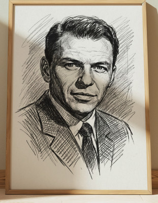 FRANK SINATRA DRAWING PRINT PORTRAIT SKETCH 8" x 10" FRANK SINATRA WALL ...