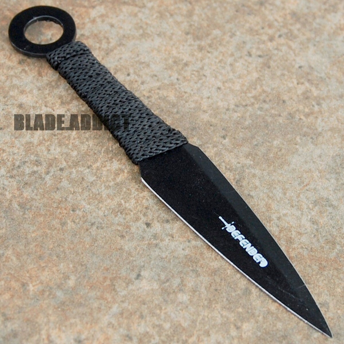 12PC Black Tactical Ninja Fixed Blade Ninjutsu Kunai Throwing Knife ...