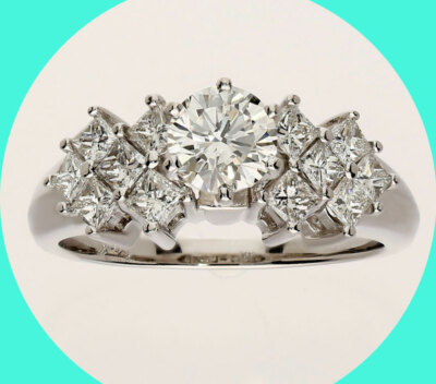 2.10CT VVS-VS2 diamond engagement ring 14K wht gold round brilliant ...