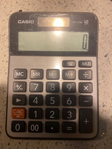 Casio GX-120S Two WayPower Light Activated Calculator 12 Digit Desktop ...