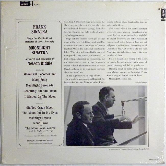 Frank Sinatra 'MOONLIGHT SINATRA' MONO SEALED w/ Nelson Riddle~Reprise ...