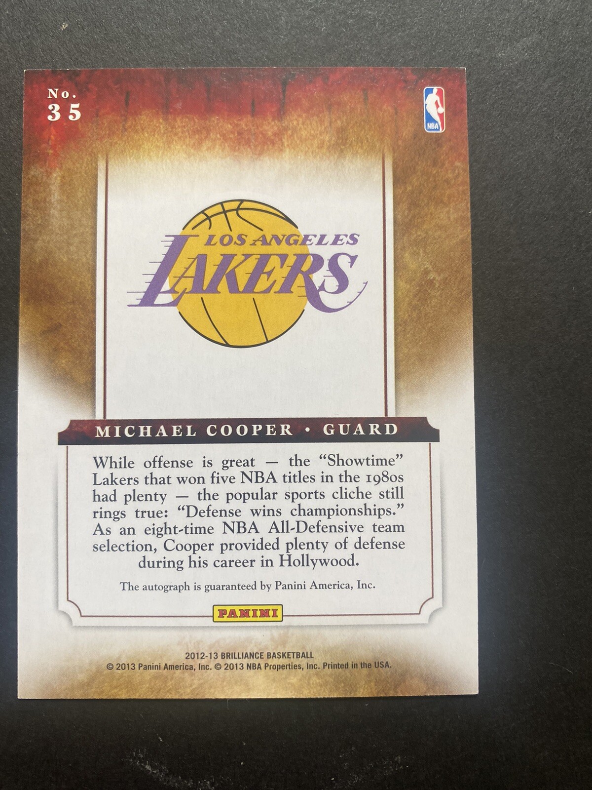 12/13 Panini Brilliance Michael Cooper Autograph #/199. | eBay