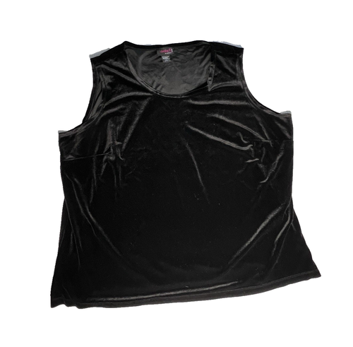 Clothing by Notations Womens Tank Top 3X Black Velvet Y2K Goth Layering ...