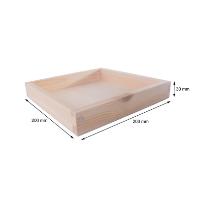 Wooden Storage Box Square Display Tray / DIY Craft Candle Holder ...