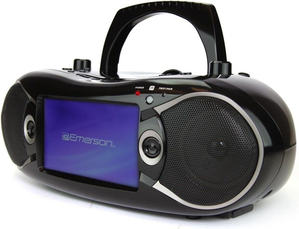 Emerson EDL-2870H 7” Bluetooth DVD Boombox with AM/FM Radio & Digital ...