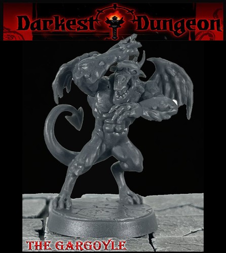 Gargoyle Monster 28mm Fantasy RPG DnD miniatures DARKEST DUNGEON FLAT ...