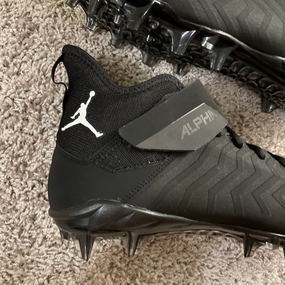 Nike Jordan Alpha Menace Pro 2 Mid Black Cat Football Cleats CV1676-003 ...