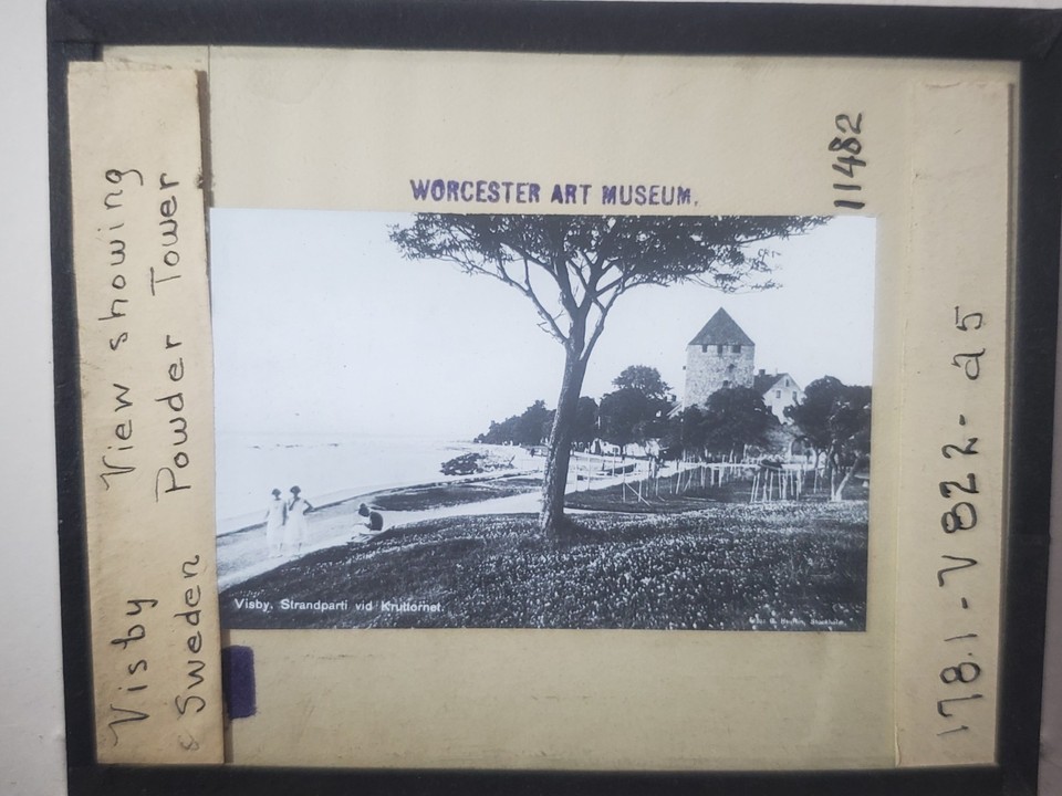 View Showing Powder Tower, Visby, Sweden, Magic Lantern Glass Slide | eBay