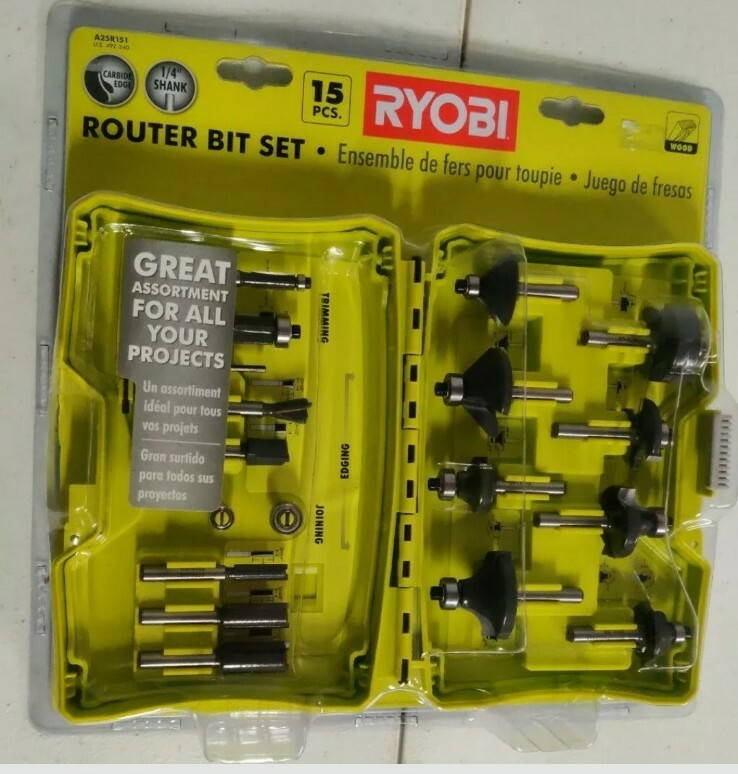 Ryobi A25R151 Shank Carbide Router Bit Set 15 Piece router bit b ...