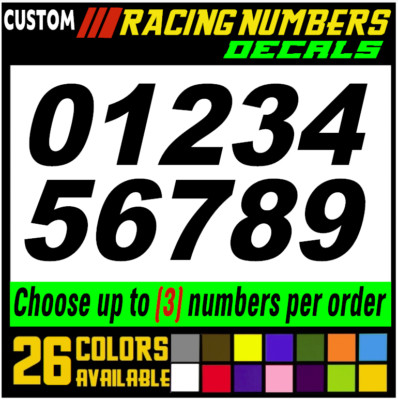 Racing Numbers Vinyl Decal Sticker for Dirt Bike Plate BMX Motocross ...
