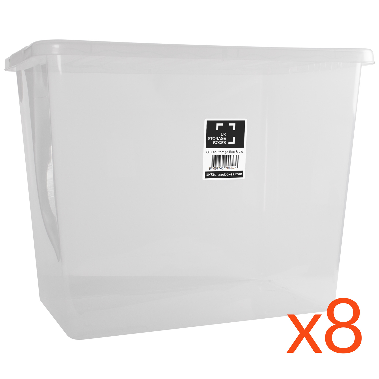 Plastic Storage Box 80 Litre With Lid 3 5 8 or 10 Pack | eBay