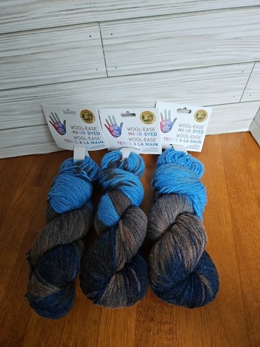 Yarn Wool-Ease Hand Dyed 3 Pack (Blue Raspberry) New | eBay