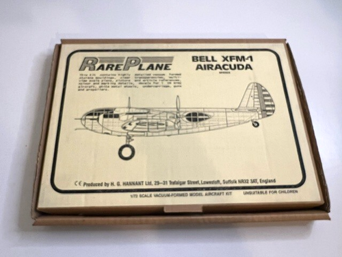 #333 - RARE PLANE BELL XFM-1 AIRACUDA 1:72 VACUFORM AIRPLANE MODEL KIT ...