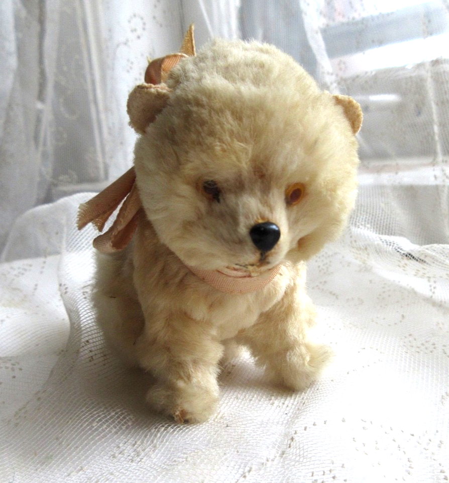 Miniature Antique White Furry POLAR BEAR CUB Figurine Toy | eBay