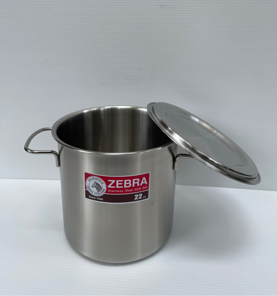 Thai Traditional Zebra Brand Stainless Steel Stockpot Stew Pot Size 22 ...