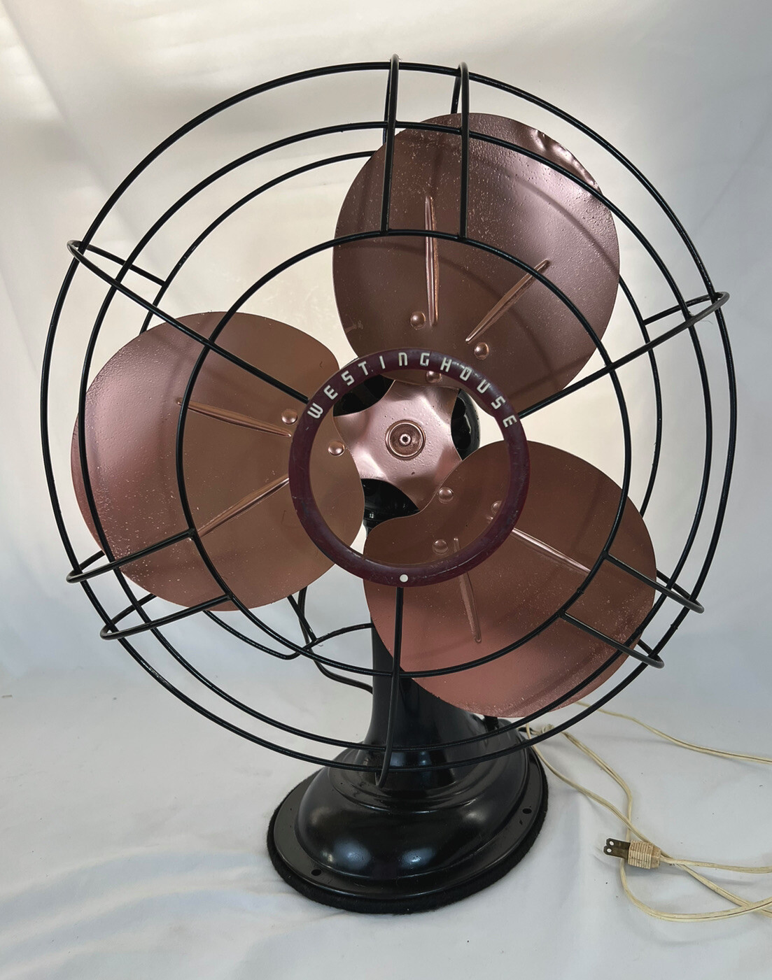 Vintage Westinghouse Cast Iron Brass + Black + Copper Table Fan - HEAVY ...