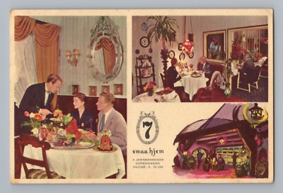 1950s 7 Smaa Hjem Restaurant Menu Card Danish Copenhagen Denmark ...