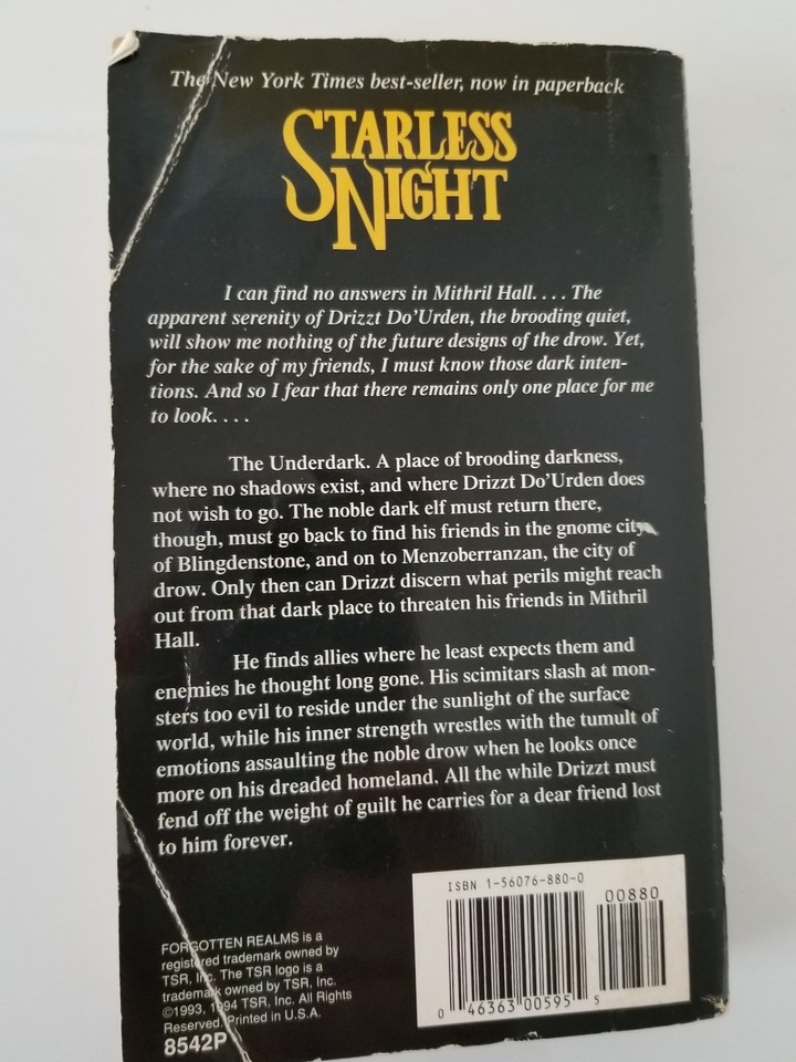 R. A. Salvatore Starless Night Forgotten Realms Book | eBay