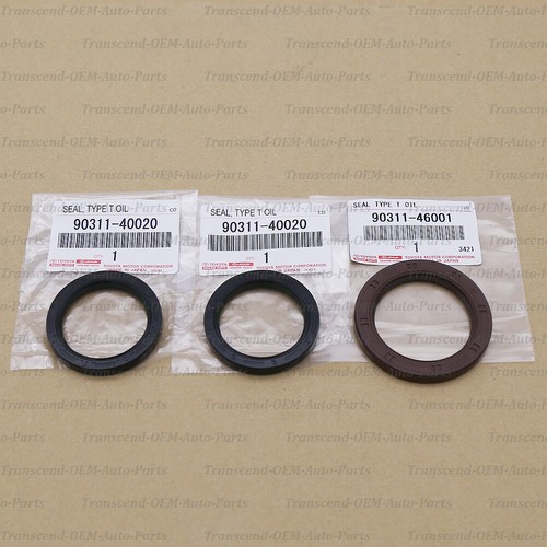 GENUINE TOYOTA CRANK CAM SHAFT SEAL SET OEM 90311-46001 90311-40020 ...