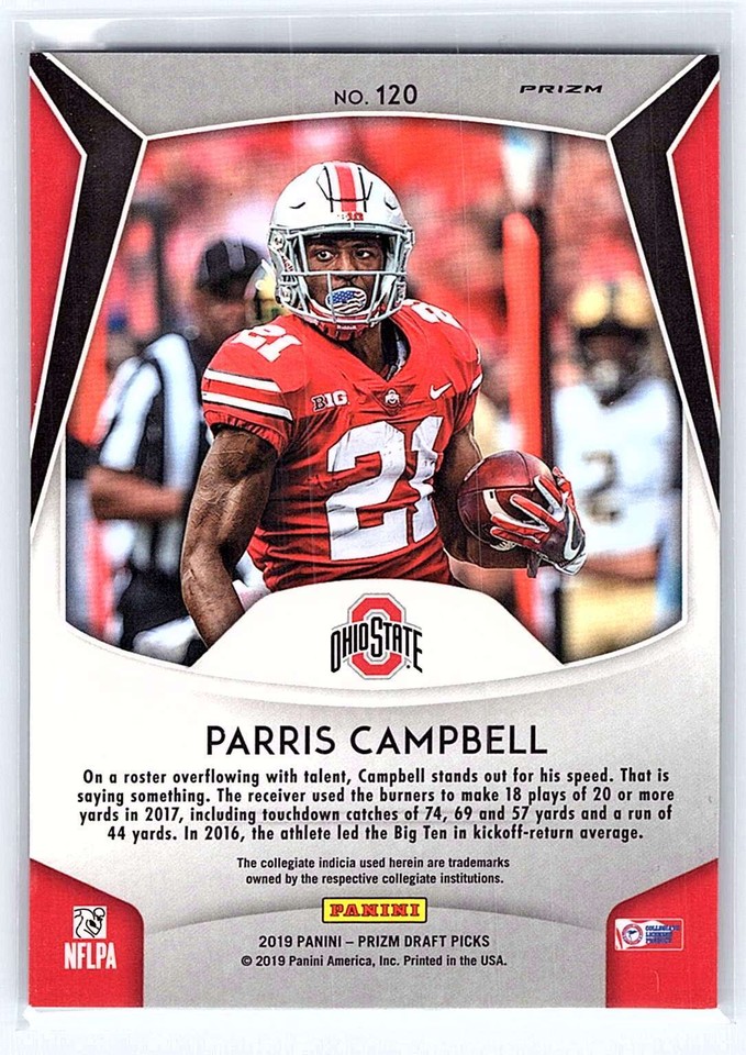 2019 Panini Prizm Draft Picks #120 Parris Campbell Prizms Silver | eBay
