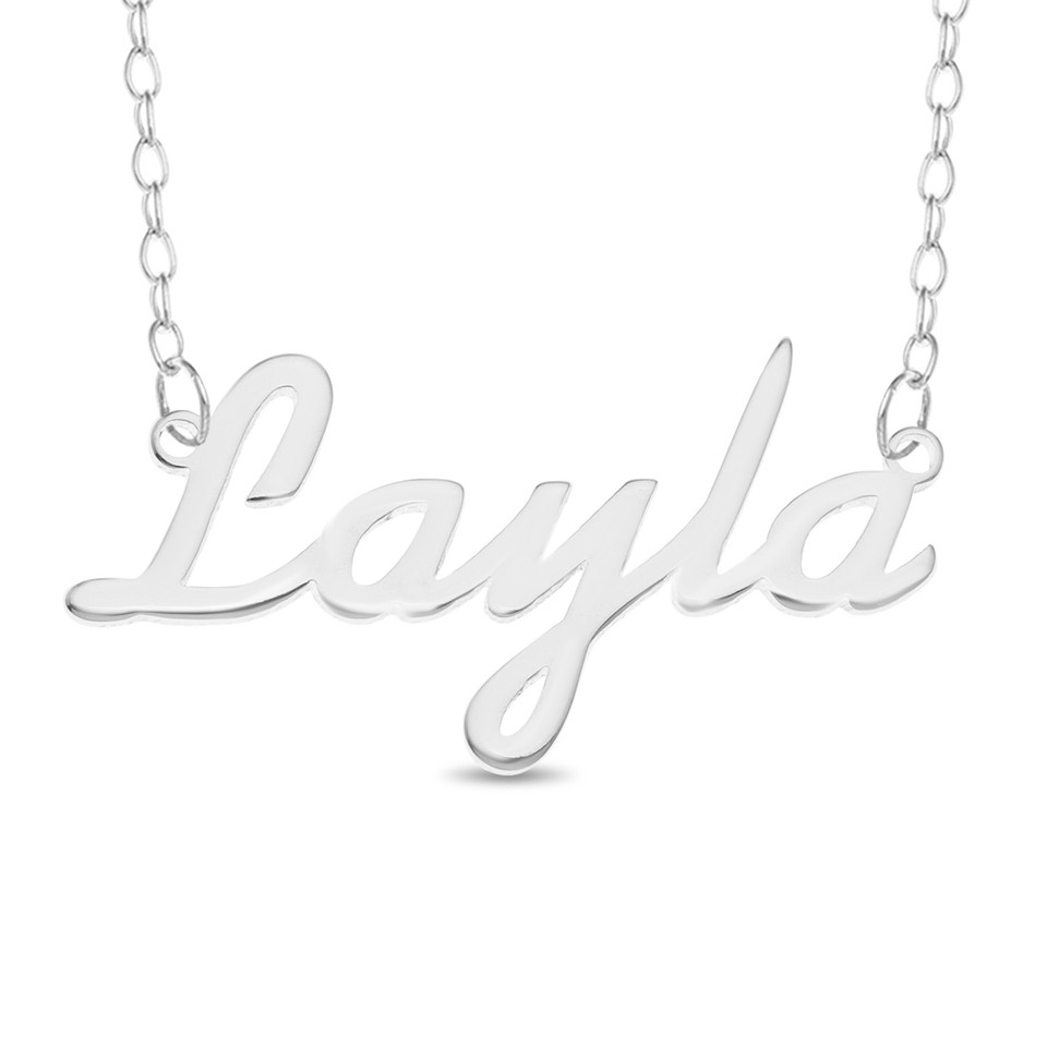 925 Sterling Silver LAYLA Name Necklace Womens Pendant Gift for Her ...