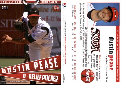 Dustin Pease 2011 Grandstand Lake Elsinore Storm RC FREE SHIP ...