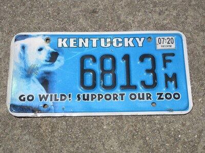 Kentucky Go Wild Support Out Zoo License Plate 6813 FM Polar Bear Wild ...