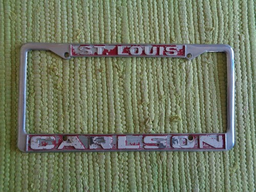 Vintage Carlson OLDSMOBILE Dealer LICENSE PLATE FRAME St Louis Missouri ...