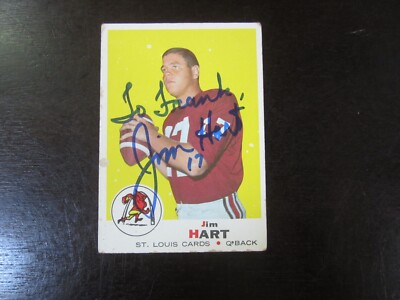 1969 Topps # 200 Jim Hart Autograph Signed Auto Card (M2) St Louis ...
