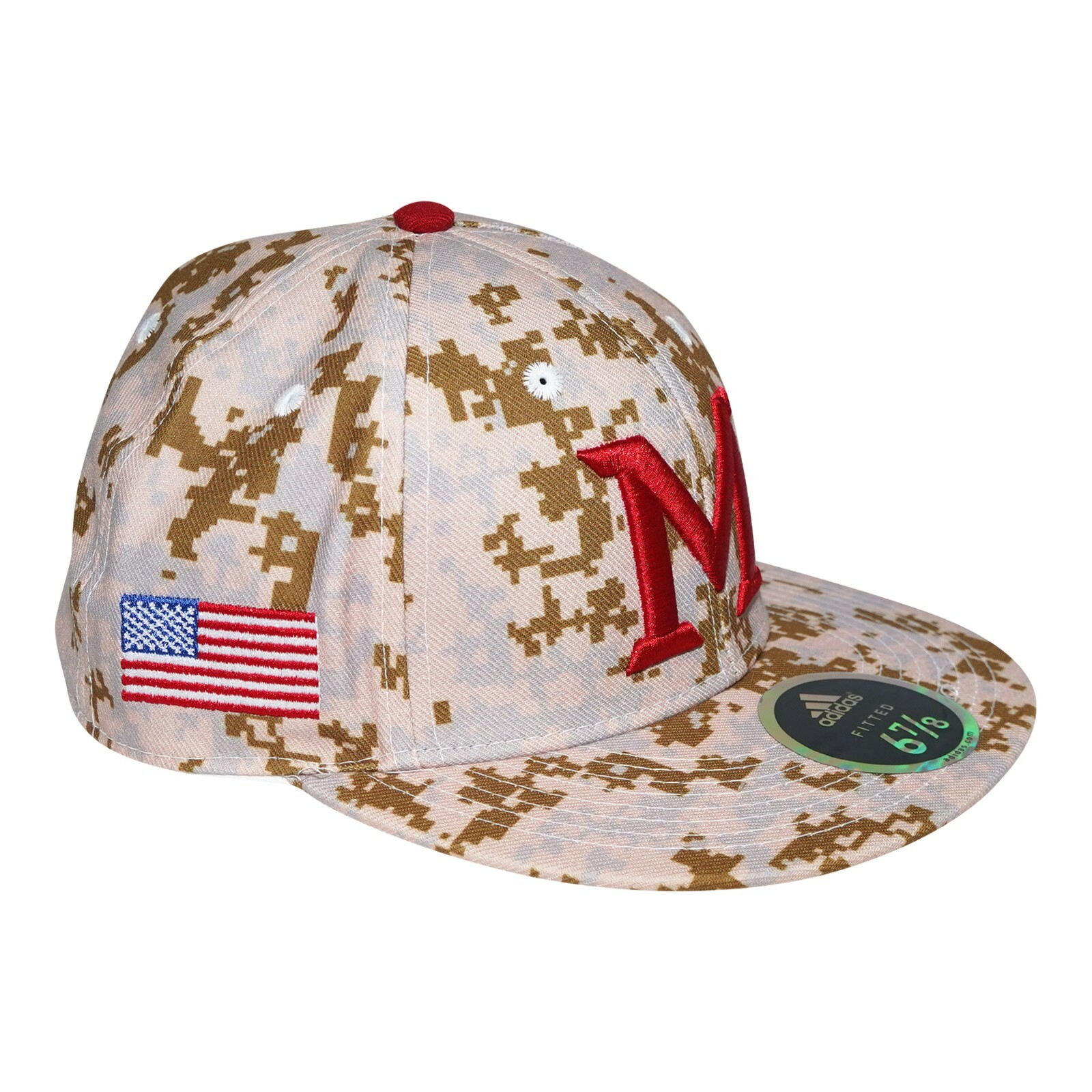 Miami Redhawks NCAA Men's Adidas Fitted Baseball Cap, Red/Camo | eBay
