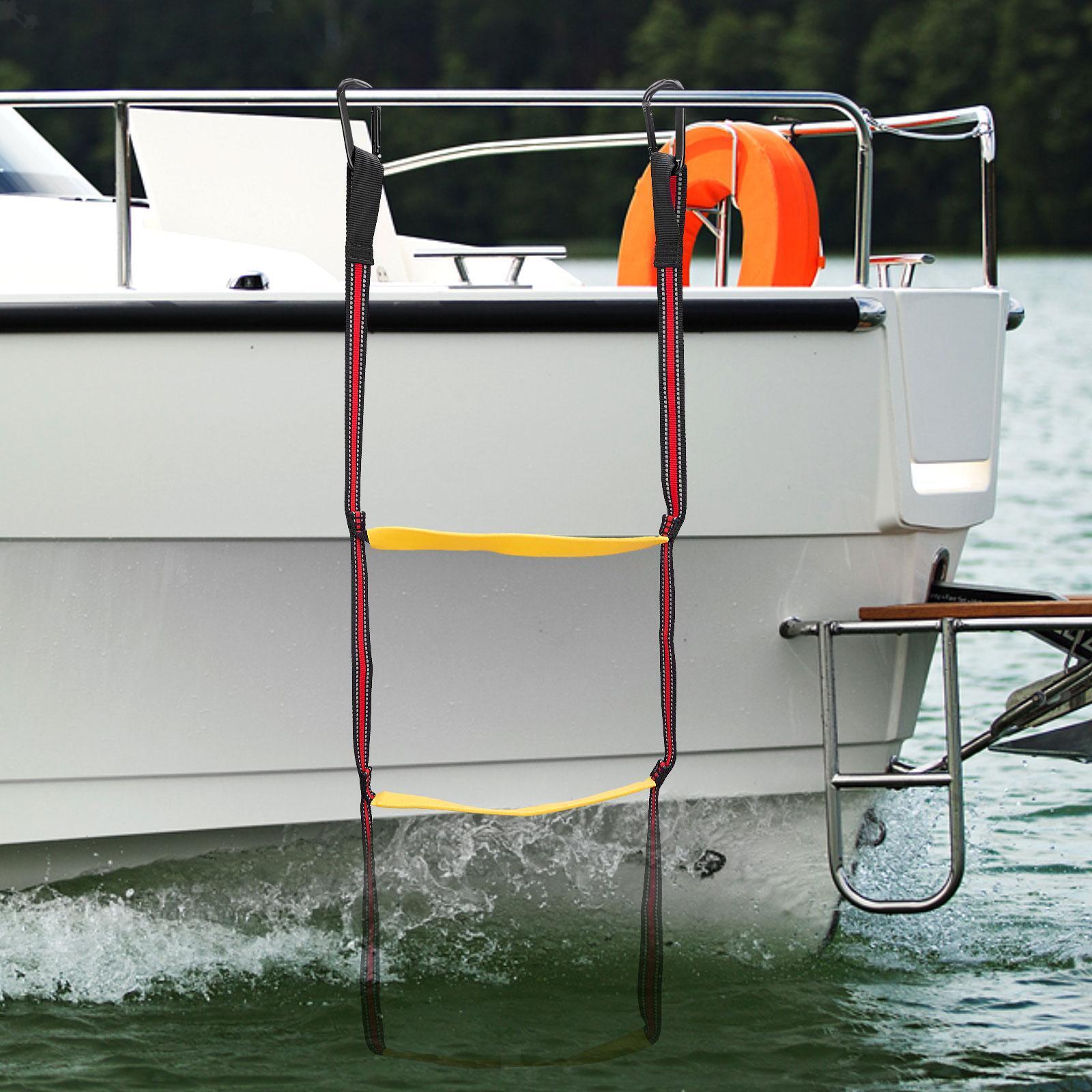 3 Step Marine Rope Ladder Boarding Ladder for Canoeing Motorboat Kayak ...