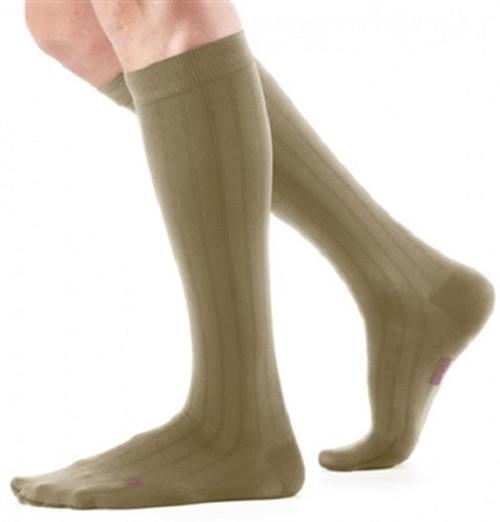 JOBST MEN 20-30 KNEE HIGH RIBBED COMPRESSION SOCKS CLOSED TOE KHAKI ...